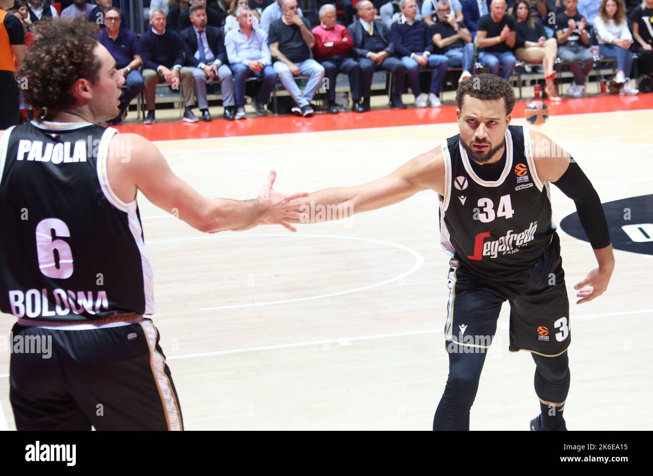 Bologna, Italy. 13th Oct, 2022. Alessandro Pajola (Segafredo Virtus ...