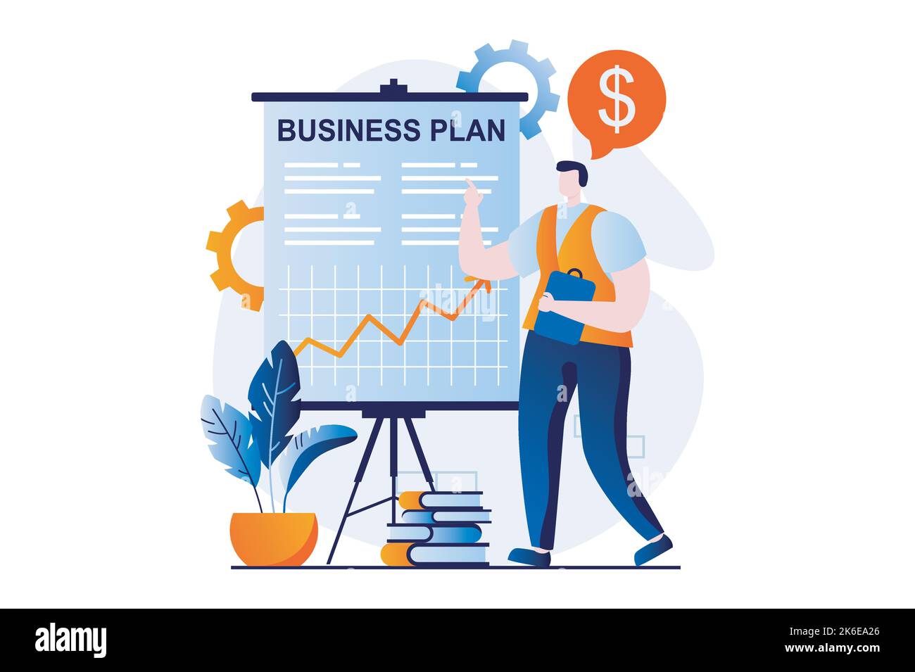 Business making concept with people scene in flat cartoon design ...