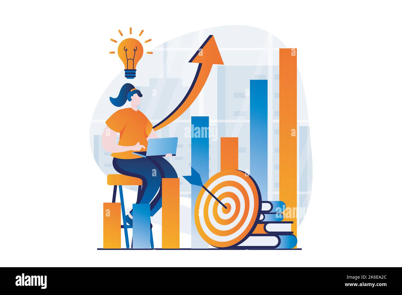 Business making concept with people scene in flat cartoon design ...