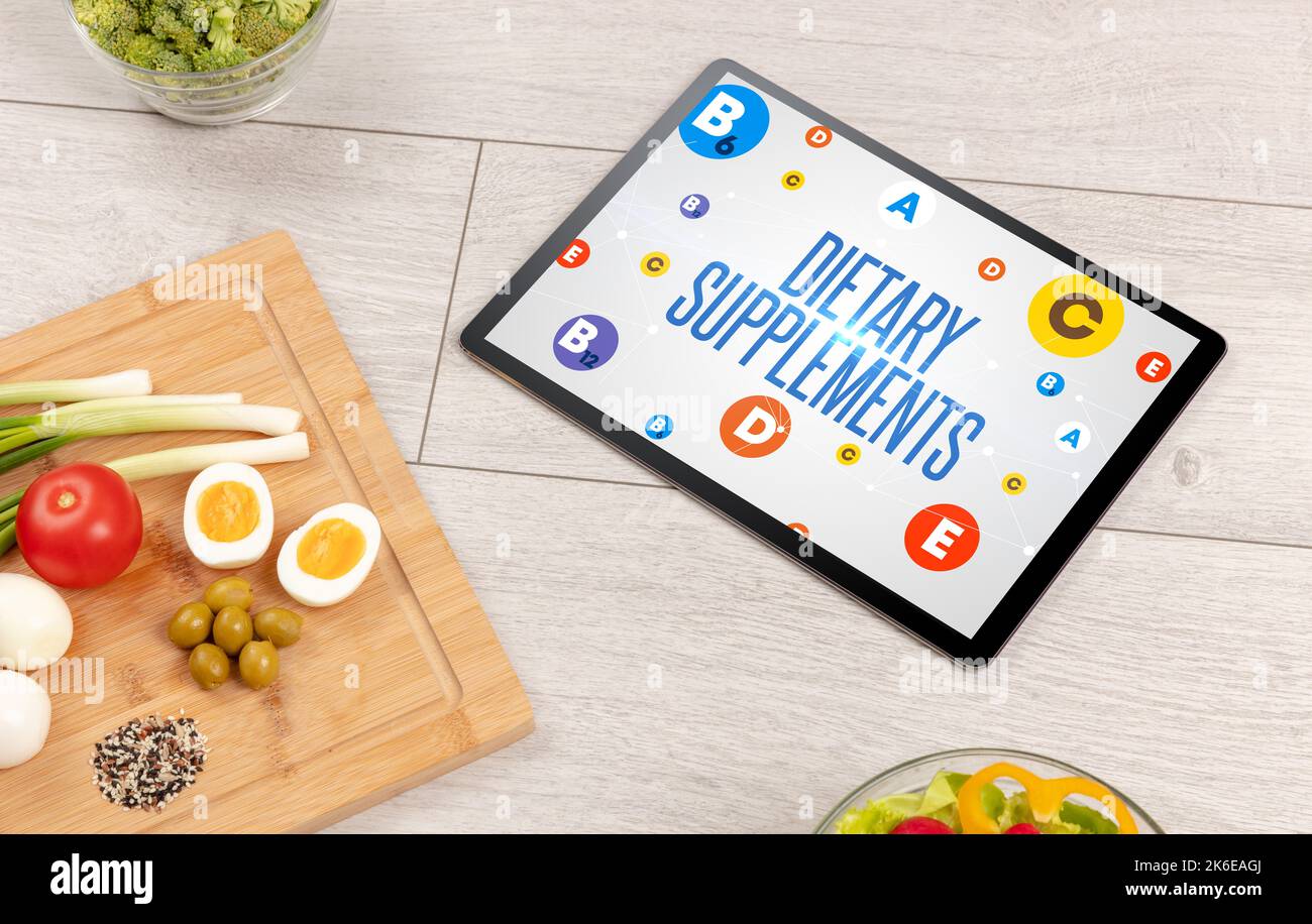 Healthy Tablet Pc compostion concept Stock Photo - Alamy