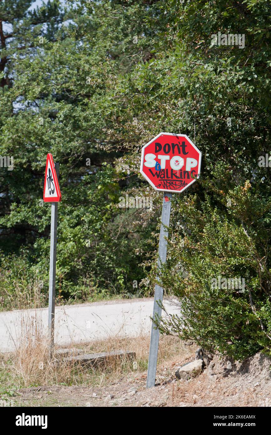 Stop sign graffiti hi-res stock photography and images - Alamy