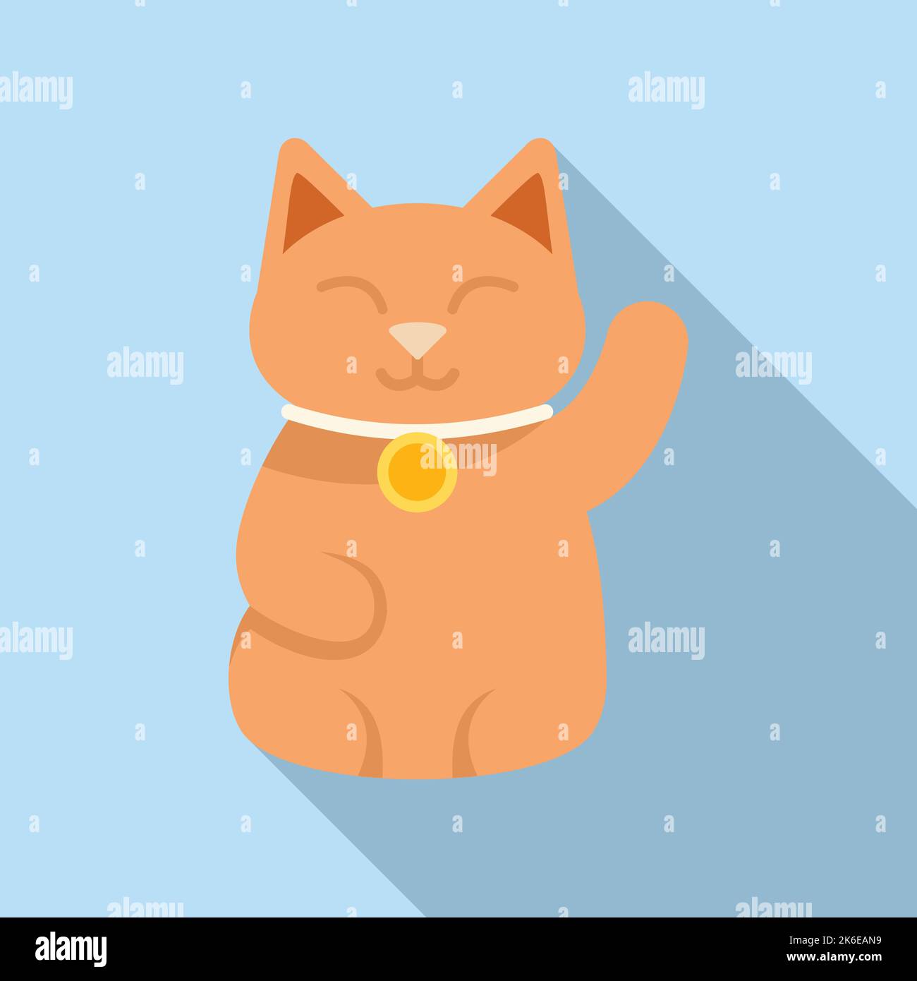 Japan lucky cat icon flat vector. Neko maneki. Fortune luck Stock ...