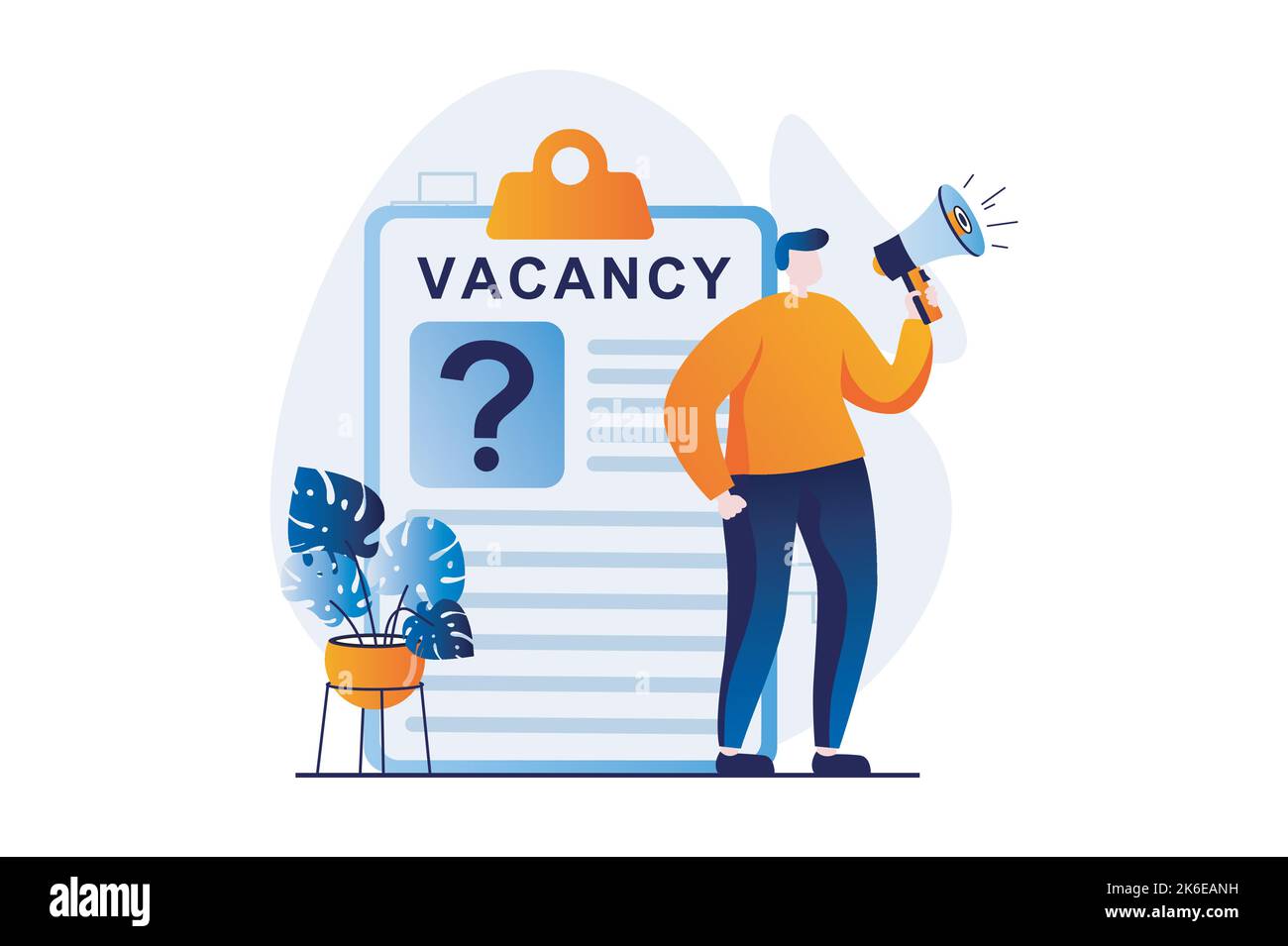 Employee hiring process concept with people scene in flat cartoon ...