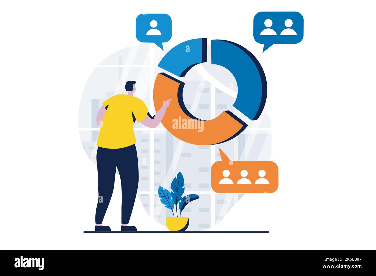 Finding solution concept with people scene in flat cartoon design. Man ... Finding solution concept with people scene in flat cartoon design. Man ...