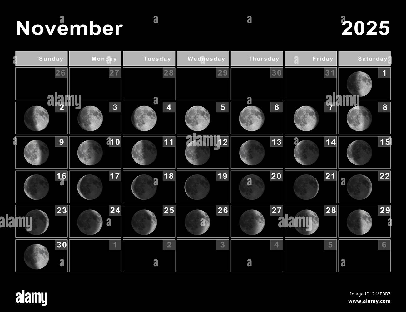 November 2025 Lunar Calendar Moon Cycles Moon Phases Stock Photo Alamy November 2025 Lunar Calendar Moon Cycles Moon Phases Stock Photo Alamy