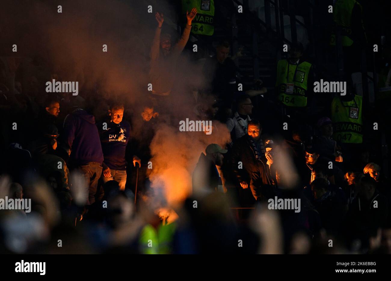 West ham fans flares hi-res stock photography and images - Alamy