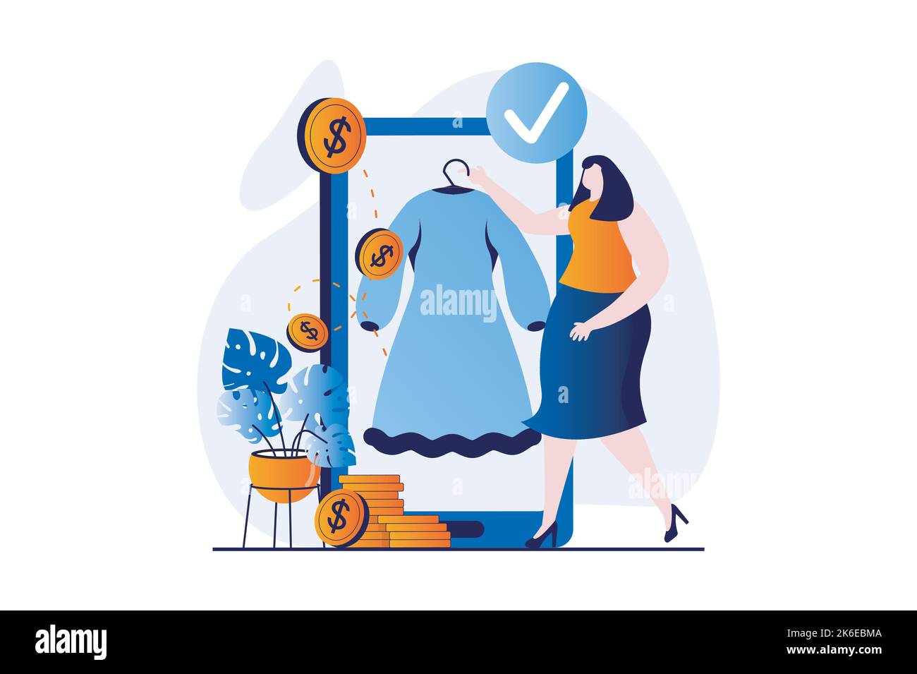Buy online new dress Stock Vector Images - Alamy