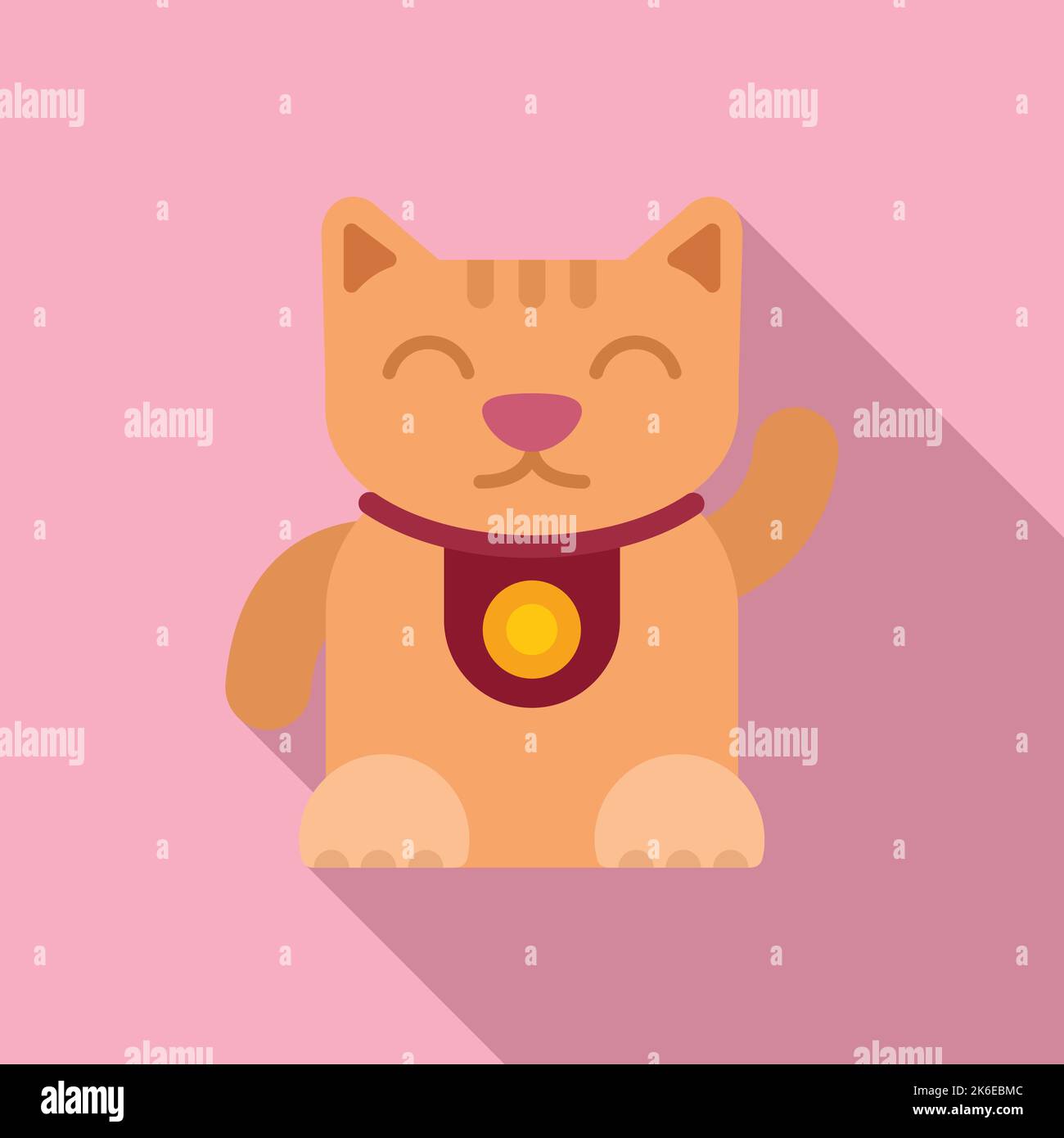 Lucky kitty icon flat vector. Maneki cat. Animal toy Stock Vector Image ...