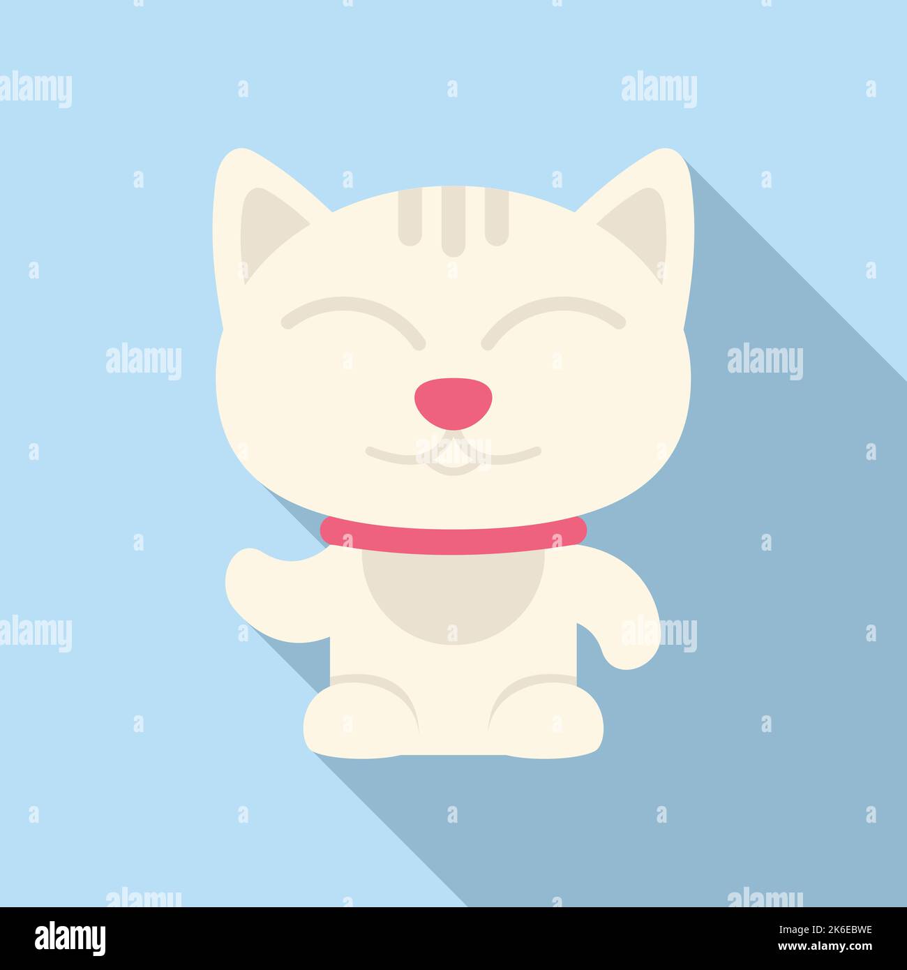 Luck cat icon flat vector. Maneki japan. Fortune chinese Stock Vector ...