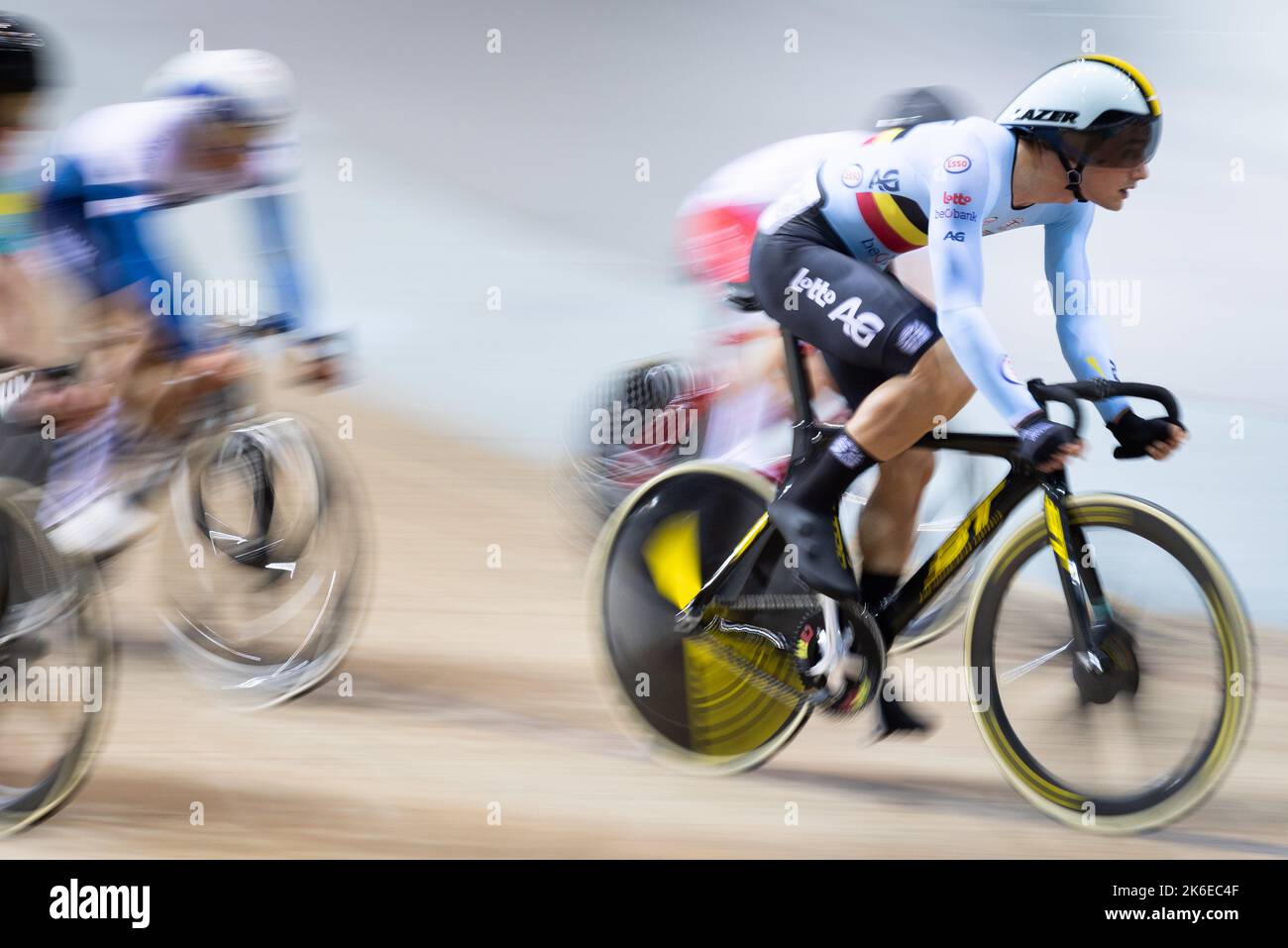 Montigny-le-Bretonneux, France, 12/10/2022, Belgian Tuur Dens rides ...