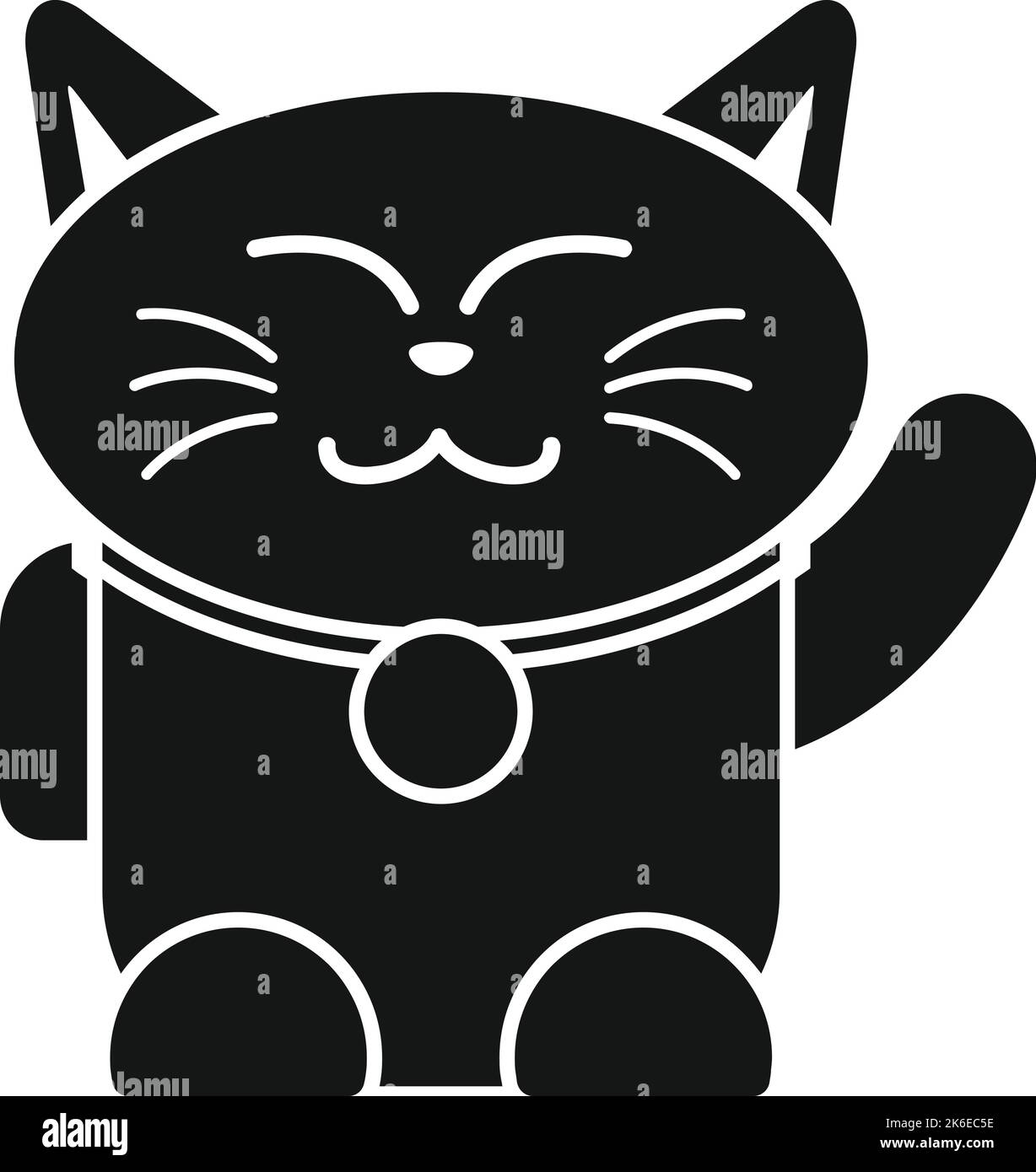 Gold lucky cat icon simple vector. Cute animal. Funny animal Stock ...