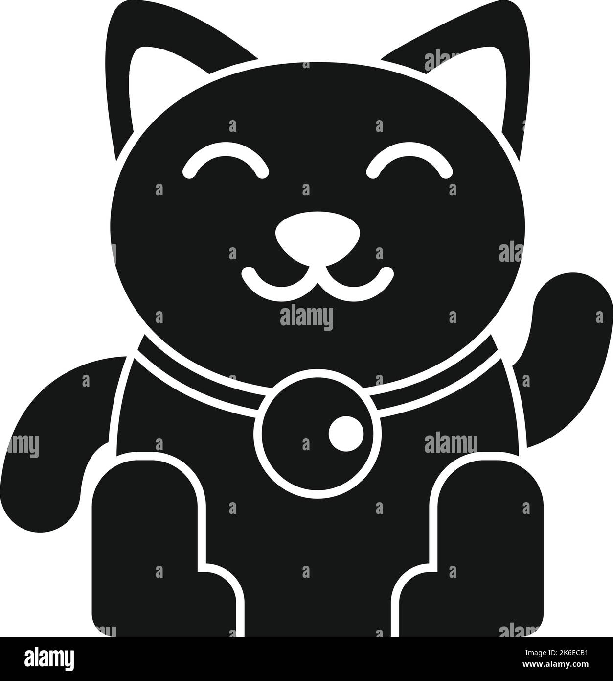 Kawaii lucky cat icon simple vector. Japan neko. Chinese animal Stock ...