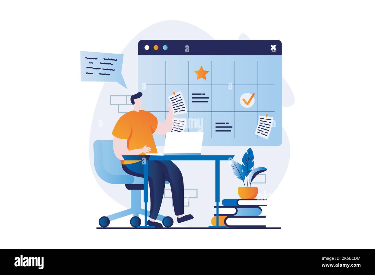 Strategic planning concept with people scene in flat cartoon design ...