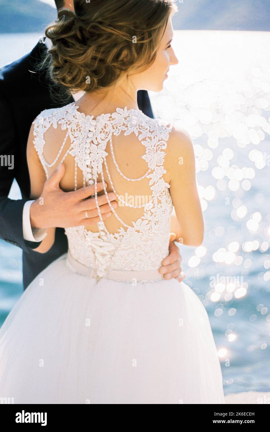 The Back Put On Wedding Dress Photo Shoot