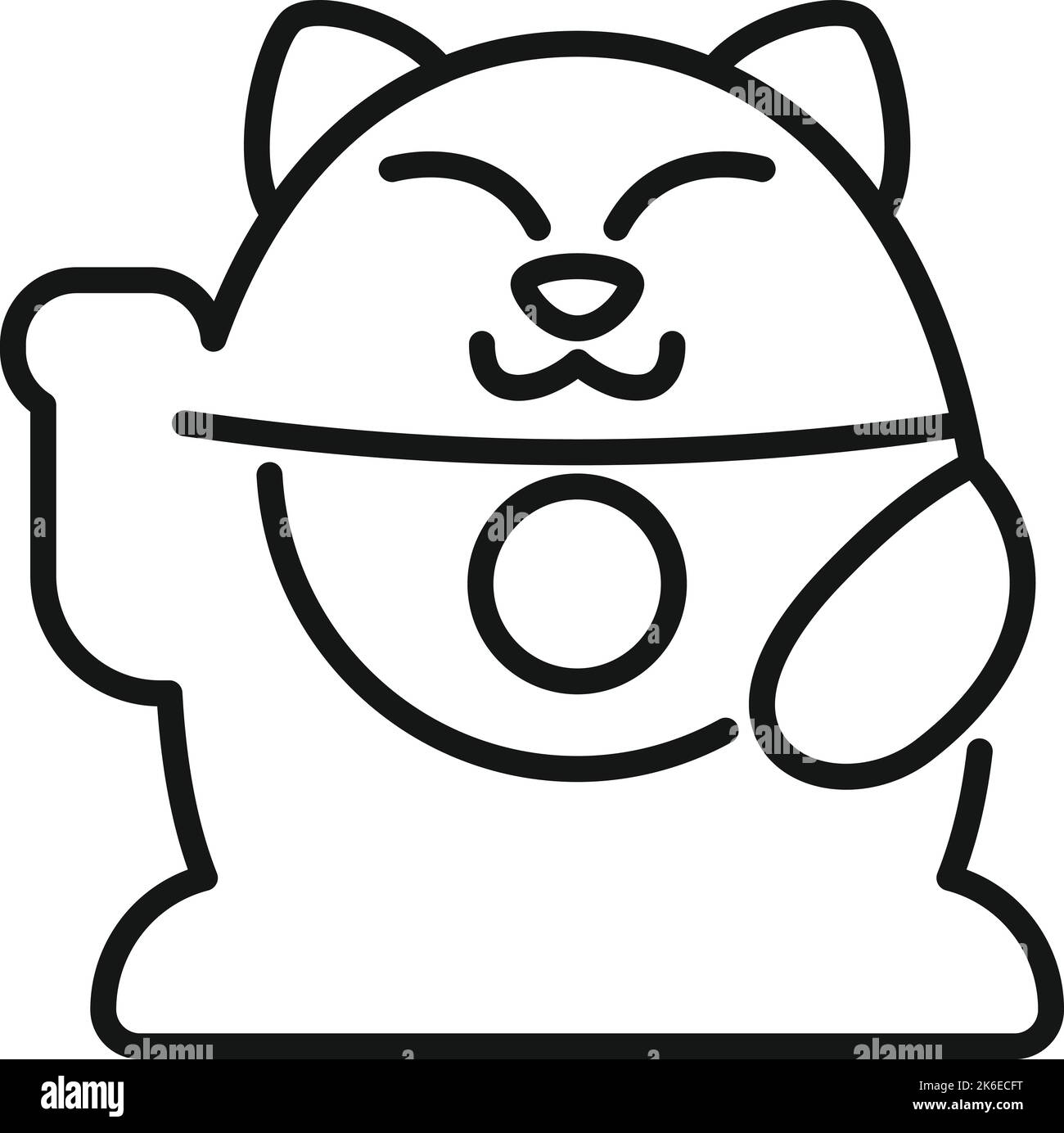 Asia lucky cat icon outline vector. Japan luck. Good rich Stock Vector ...