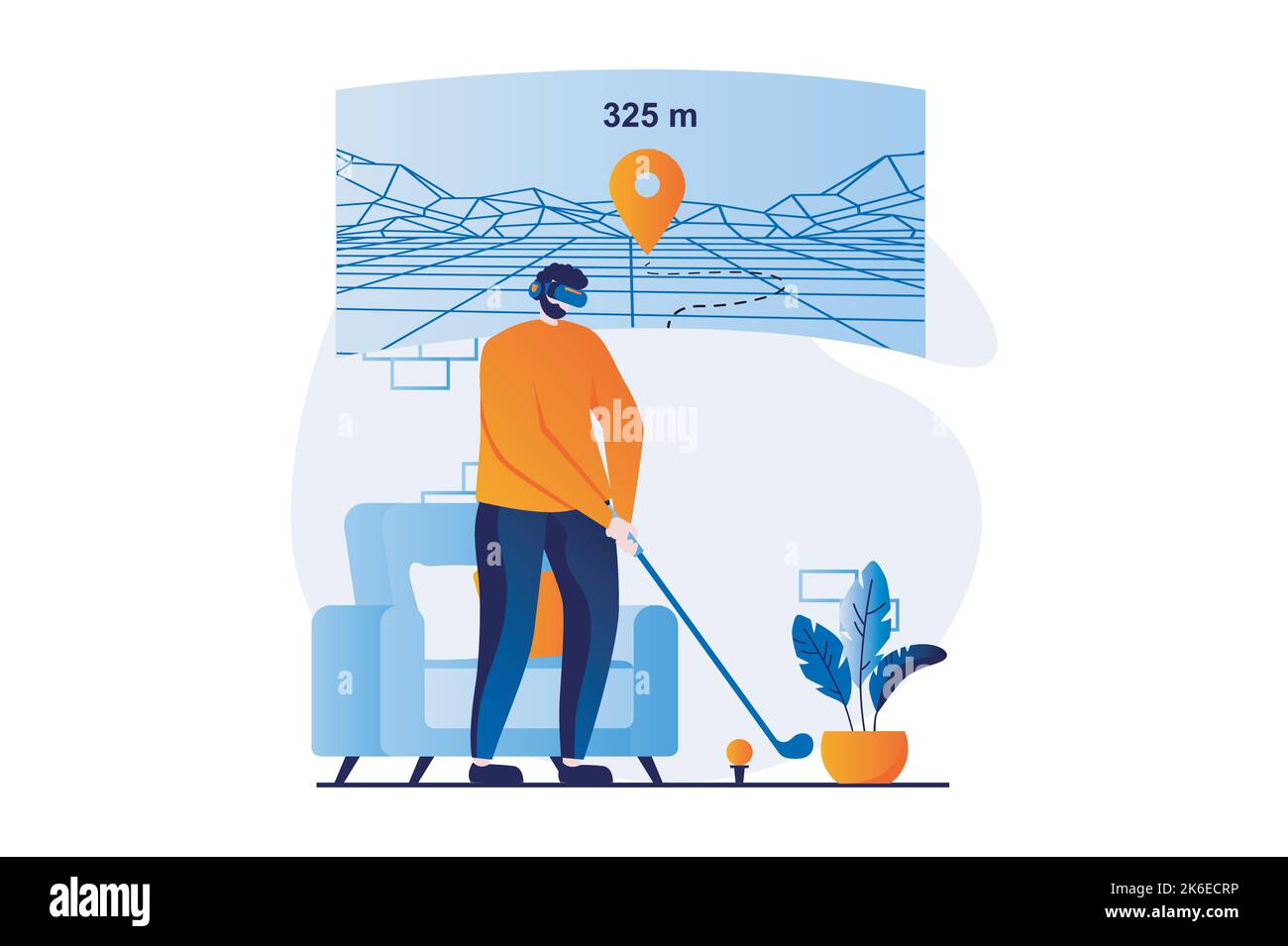 Virtual reality golf Stock Vector Images - Alamy