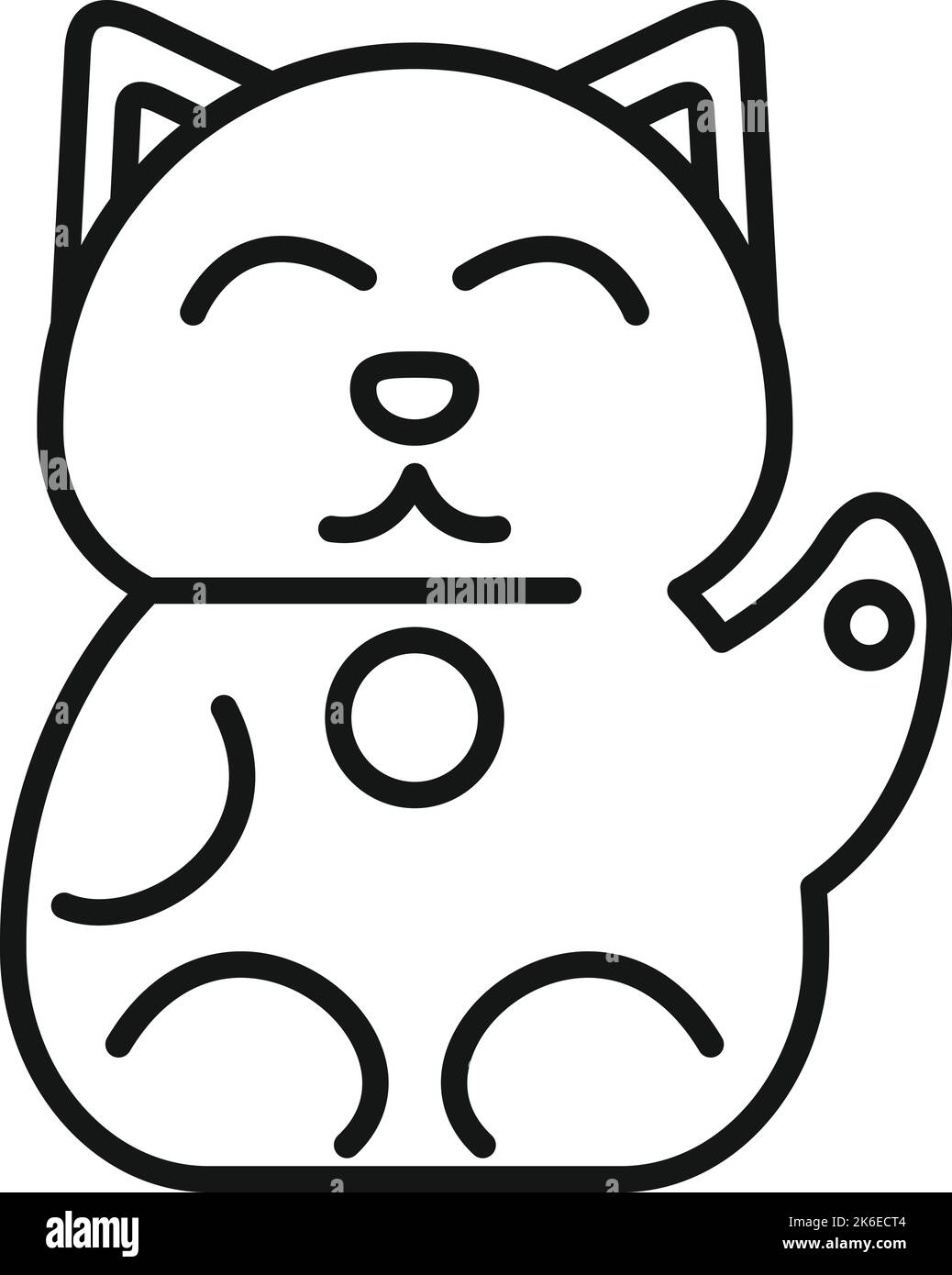 Lucky cat animal icon outline vector. Japan neko. Chinese toy Stock ...