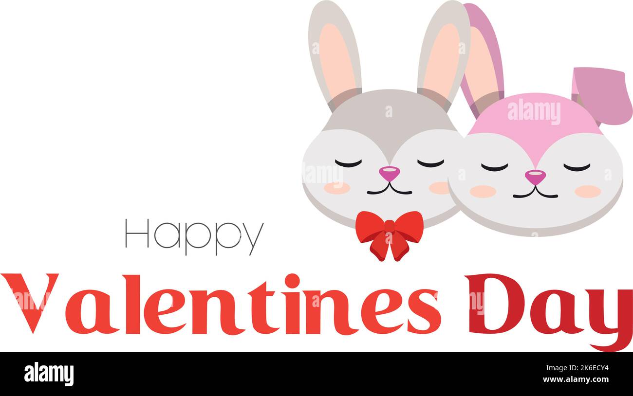 Isolated happy pair of cute rabbits Valentine day Vector Stock Vector ...