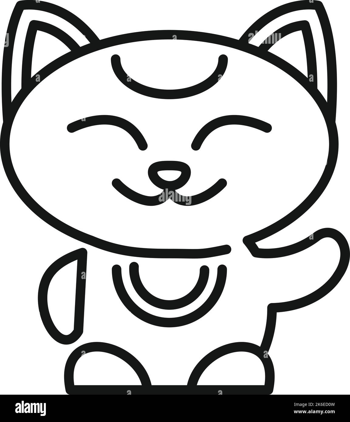 Chinese Lucky Cat Outline