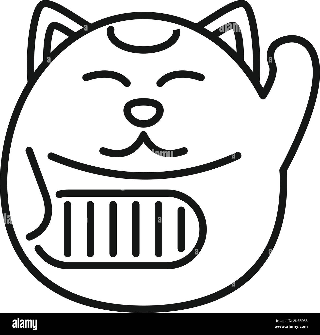 Fortune cat icon outline vector. Lucky maneki. Japan luck Stock Vector ...