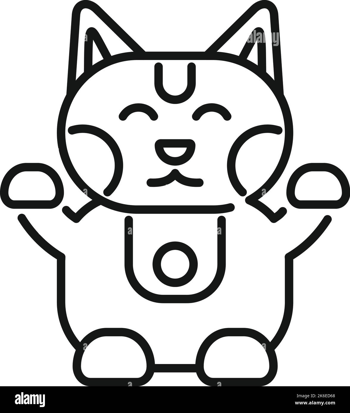 Chinese Lucky Cat Outline
