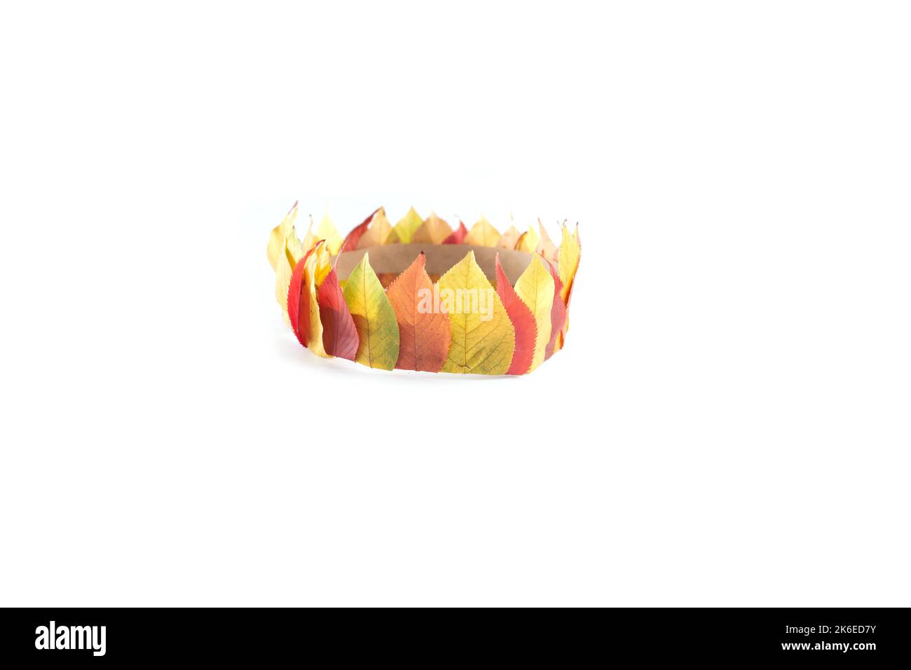 autumn crown on white background, nature craft for kids Stock Photo - Alamy