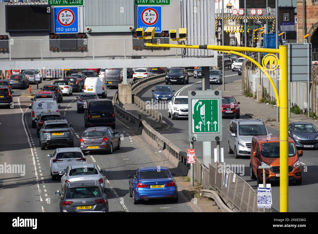 Cars on A102 Blackwall Tunnel Approach, London England United Kingdom ...