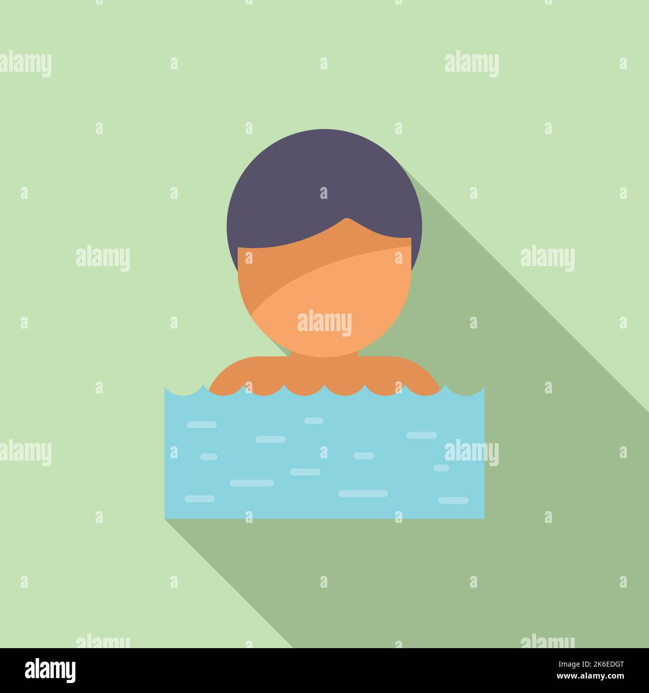 Pool physical therapist icon flat vector. Hospital treatment. Doctor ...