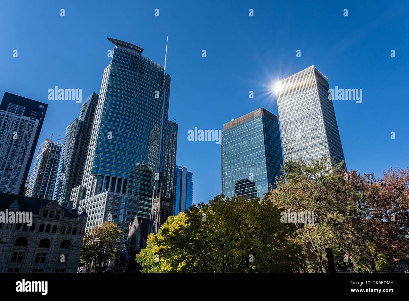 Montreal, Canada - 11 October 2022: Skyscrapers against blue sky in ...