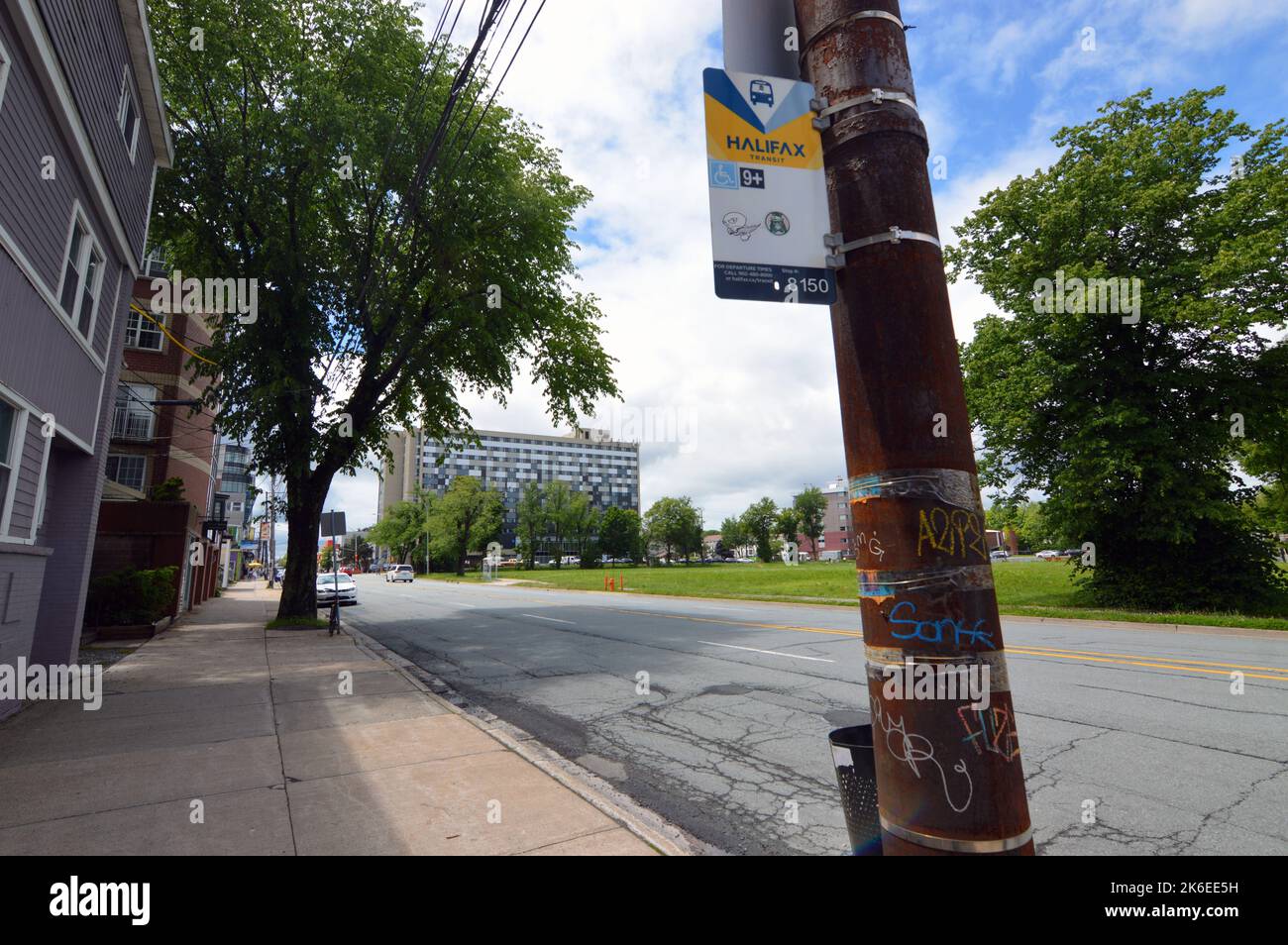Halifax Transit bus stop on Quinpool Road in Halifax, Canada Stock ...