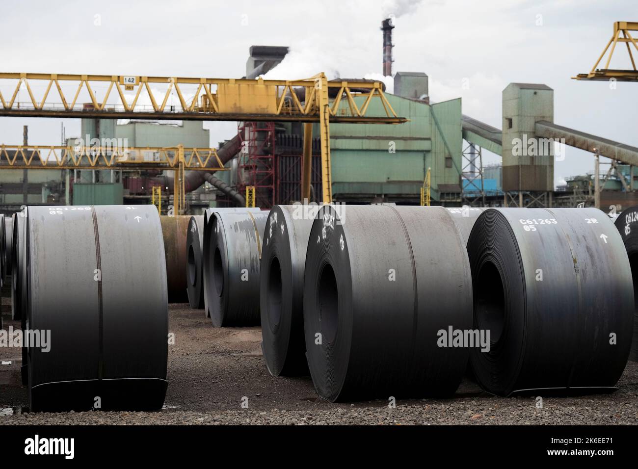 Steel rolls sit at ArcelorMittal Dofasco‚Äôs recently upgraded production facility in Hamilton ...