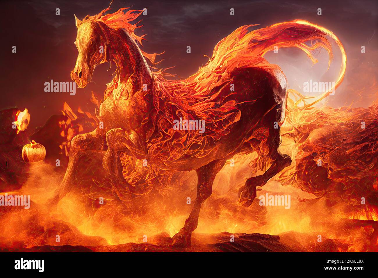 Horse running through flames hi-res stock photography and images - Alamy