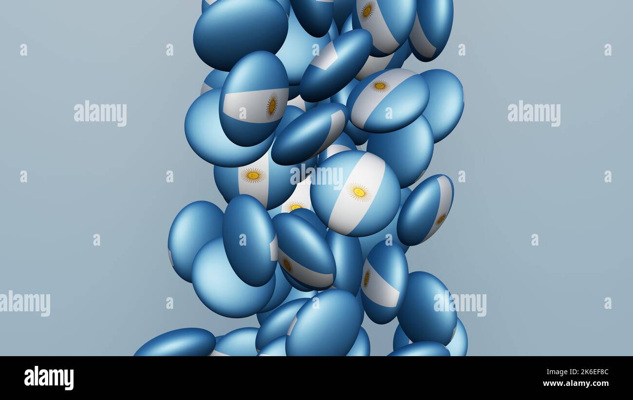 3D rendering of actual colored candy with a flag of Argentina ...