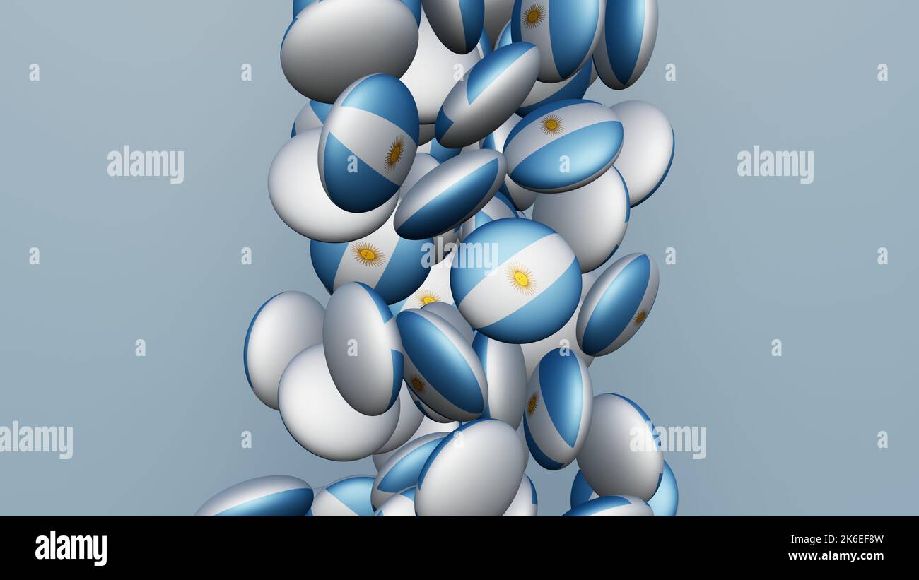 3D rendering of actual colored candy with a flag of Argentina ...