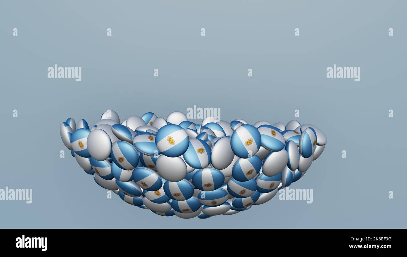 3D rendering of actual colored candy with a flag of Argentina ...