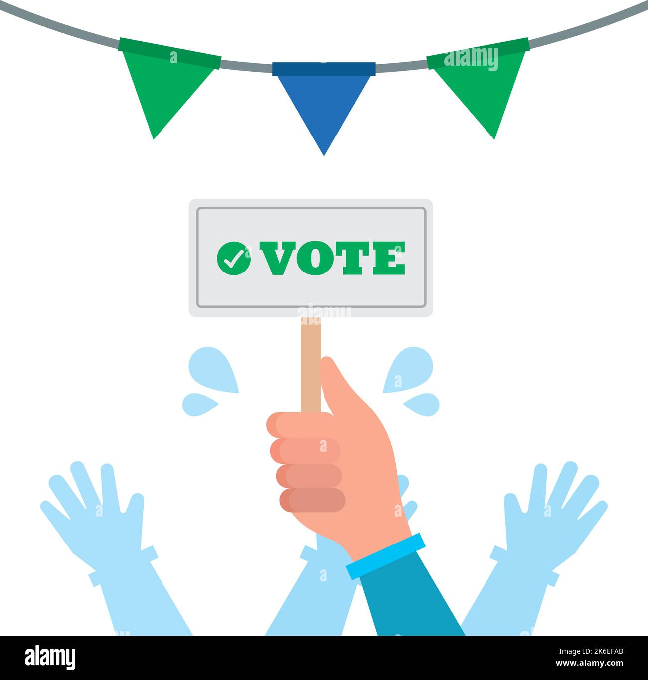 Hand holding a vote poster Election day Vector illustration Stock ...