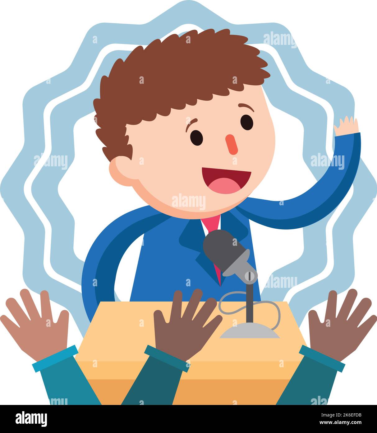 Isolated male candidate talking Election day Vector Stock Vector Image ...