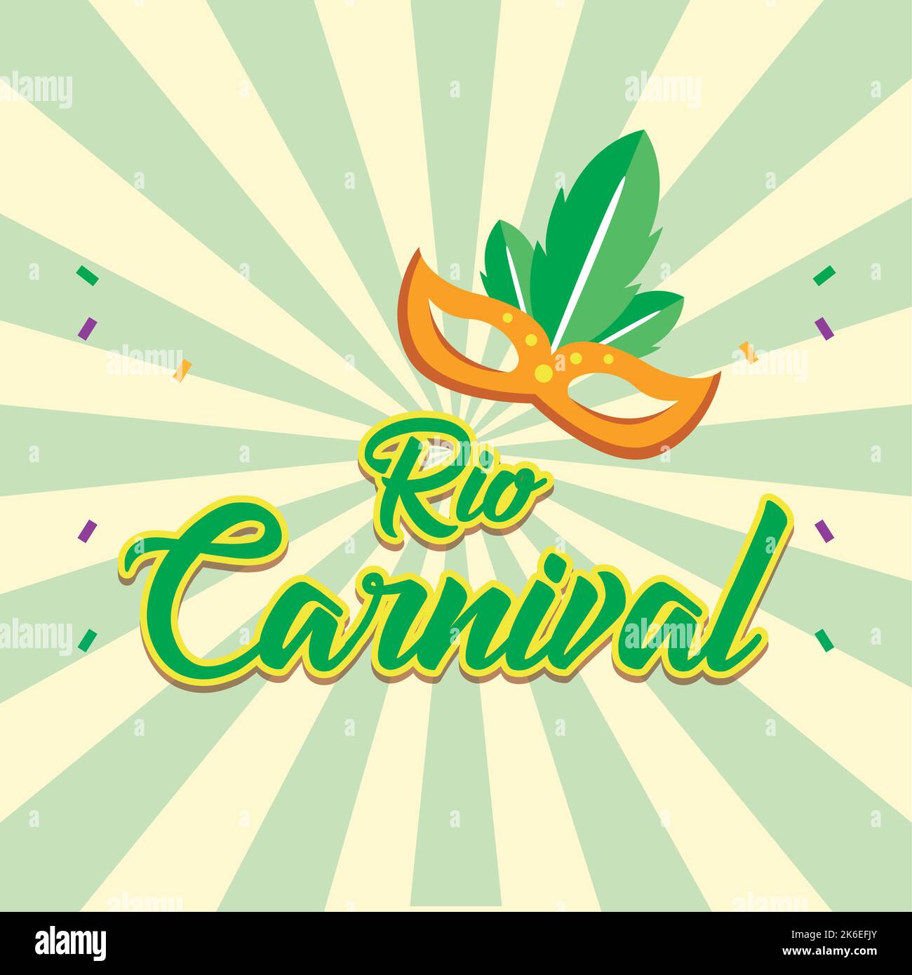 Colored rio de janeiro carnival poster with traditional mask Vector ...