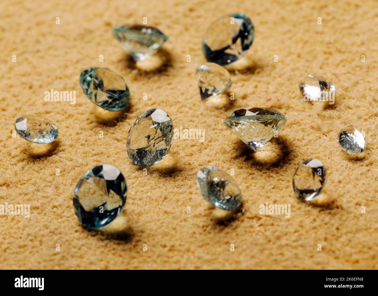 Faceted aquamarine gemstones mined by famous prospector; Brian Busse ...