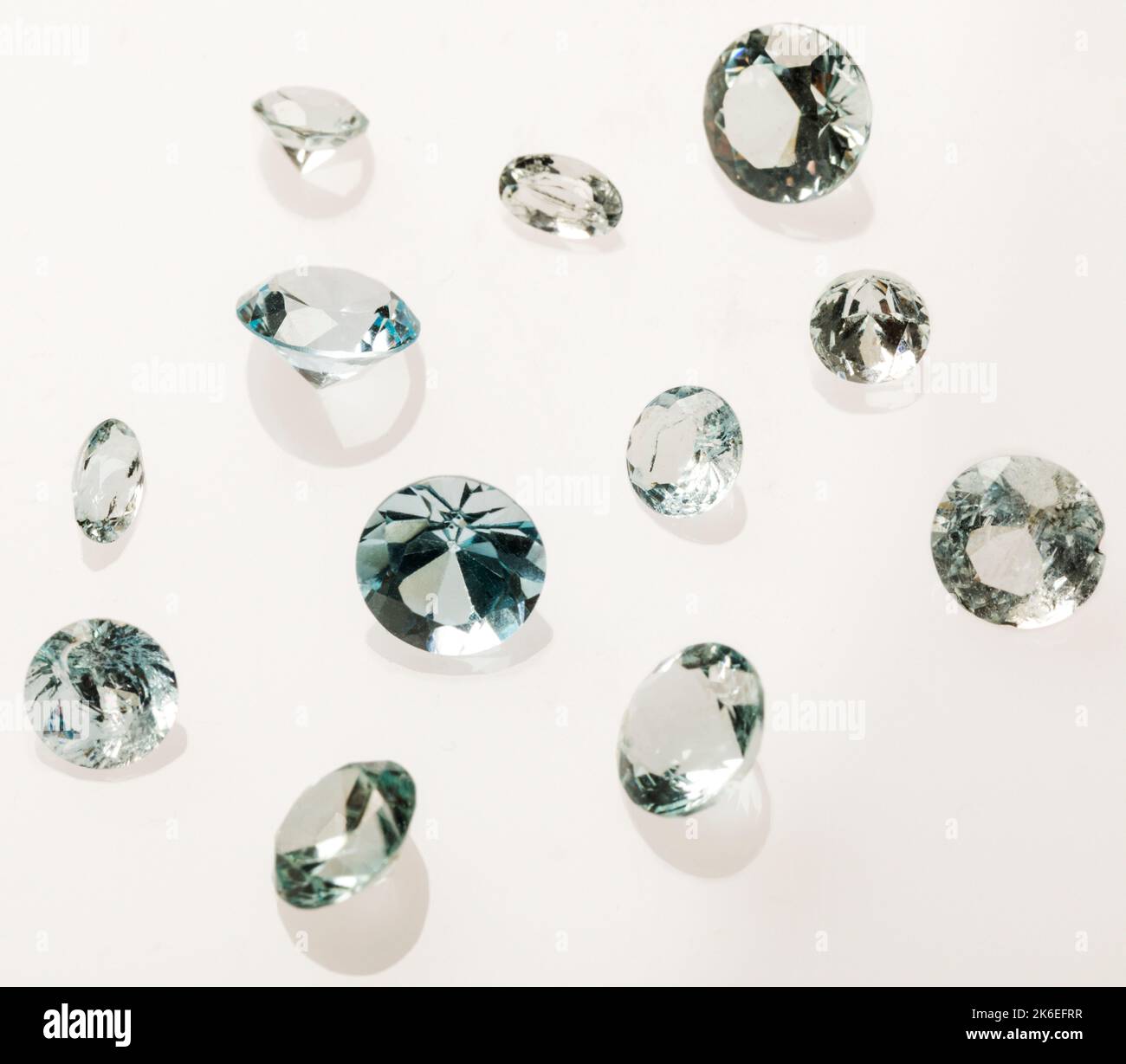 Faceted aquamarine gemstones mined by famous prospector; Brian Busse ...