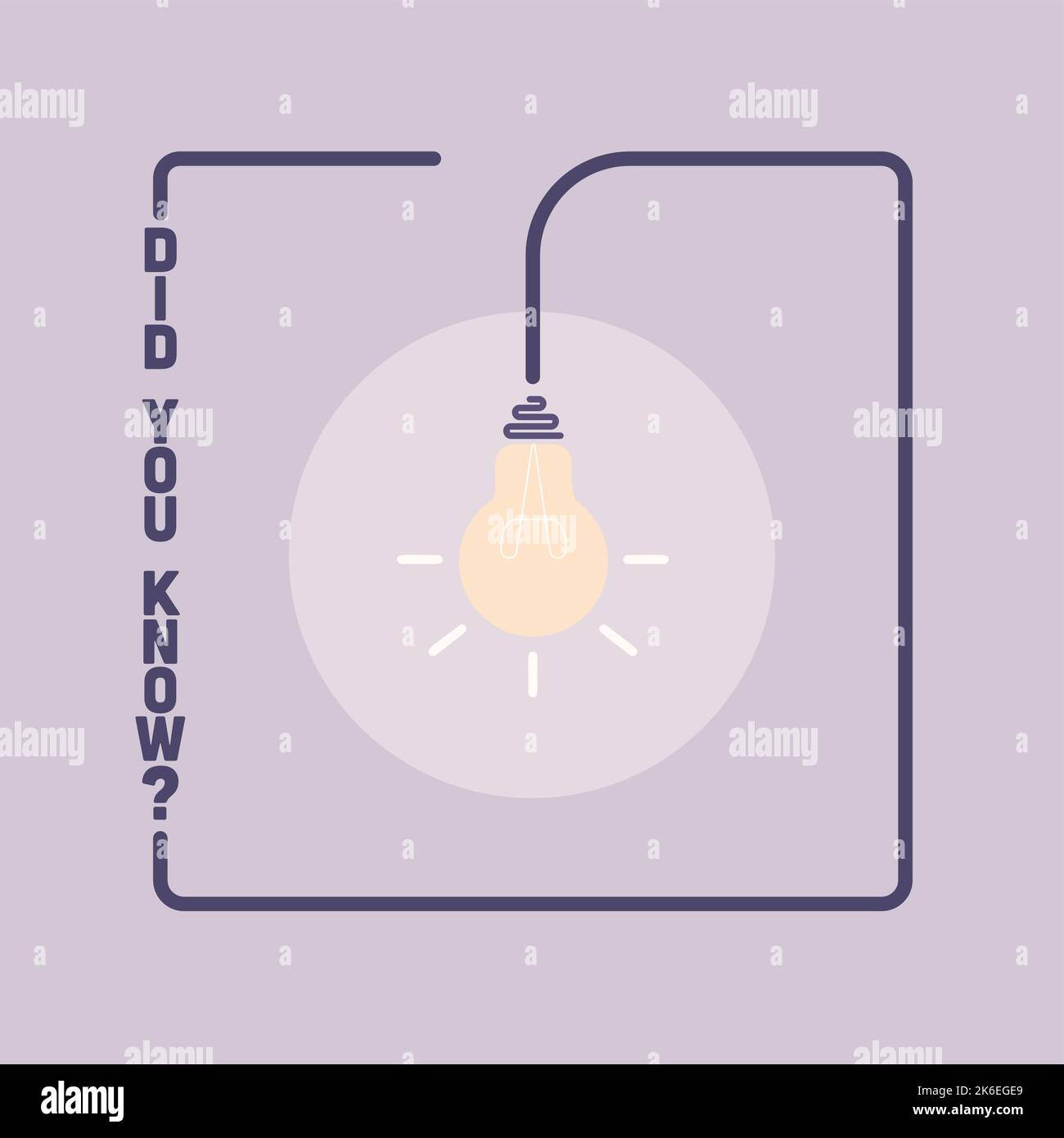 Did You Know label design with light bulb and rays. Logo design Stock ...