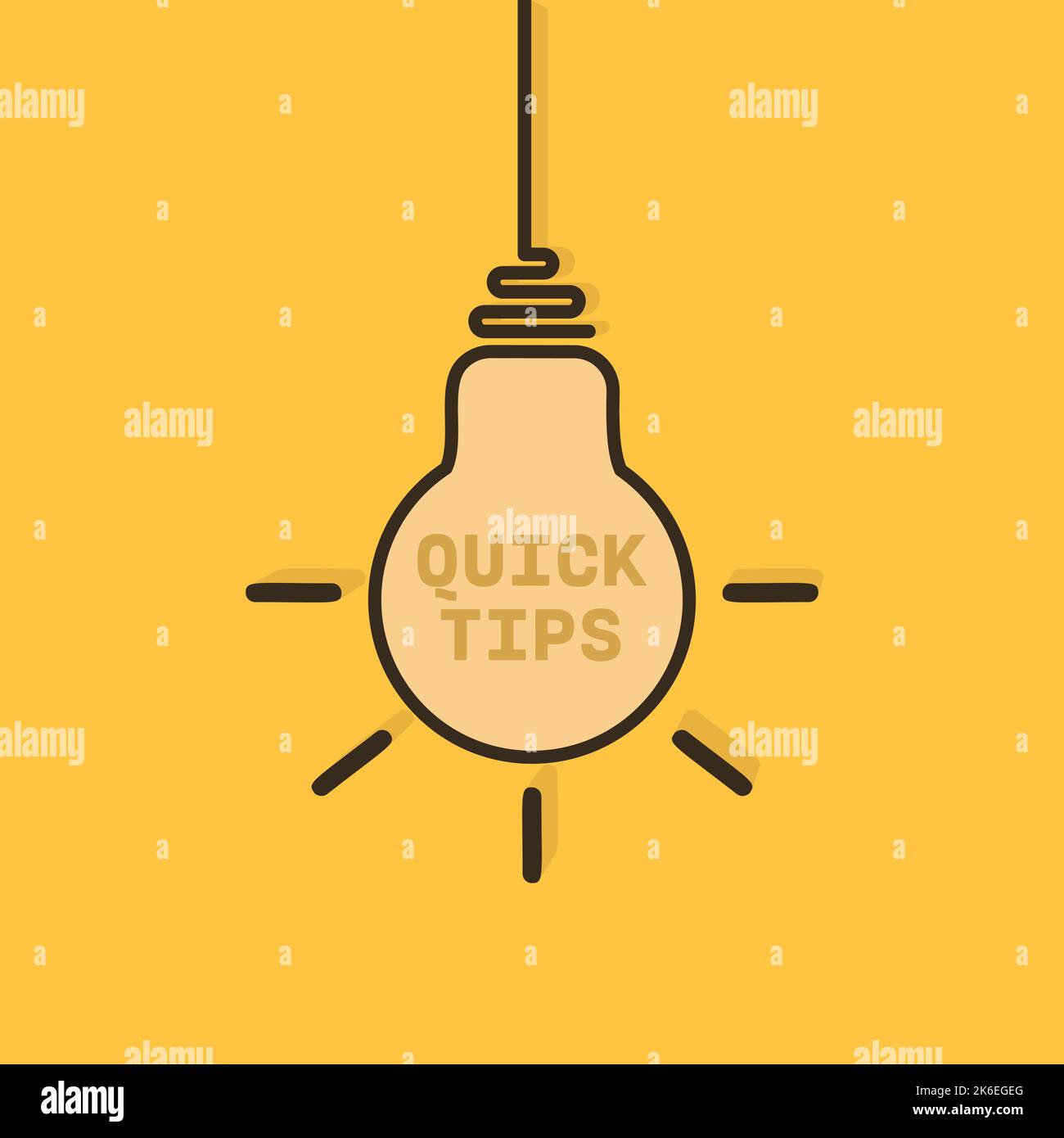 Quick tips icon badge. Top tips advice note icon. Idea bulb education ...