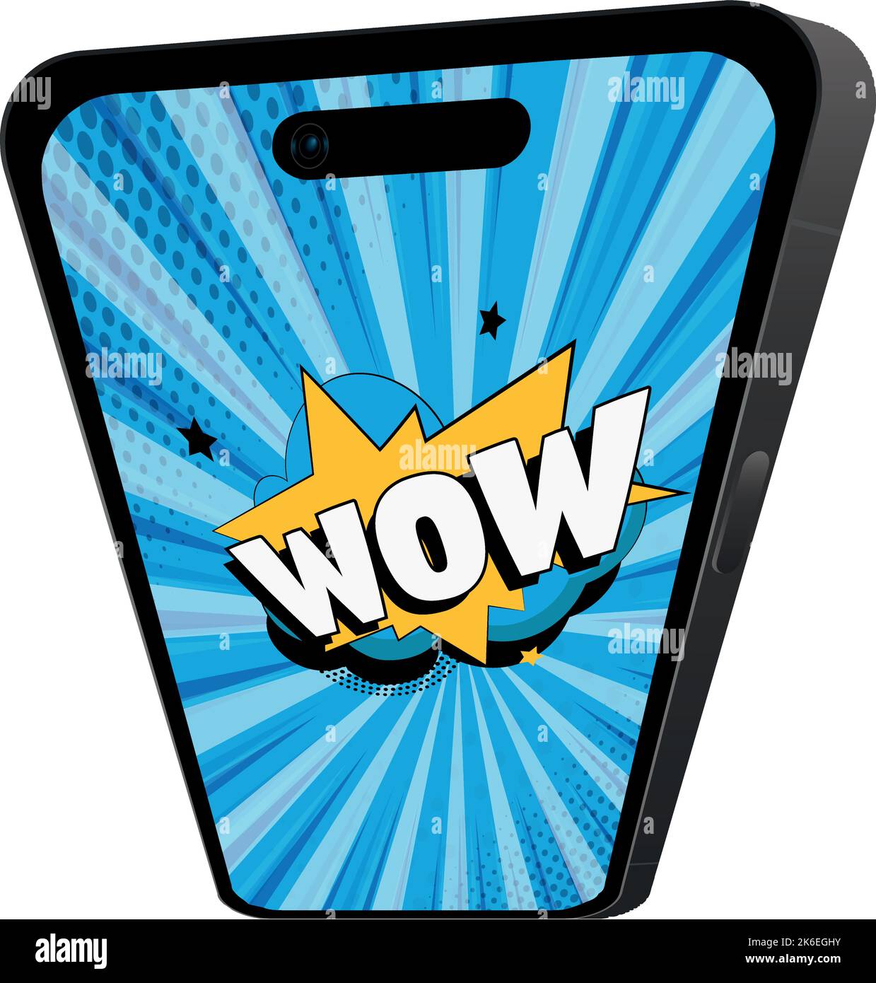 Modern abstract phone smartphone comic zoom WOW - Vector illustration ...
