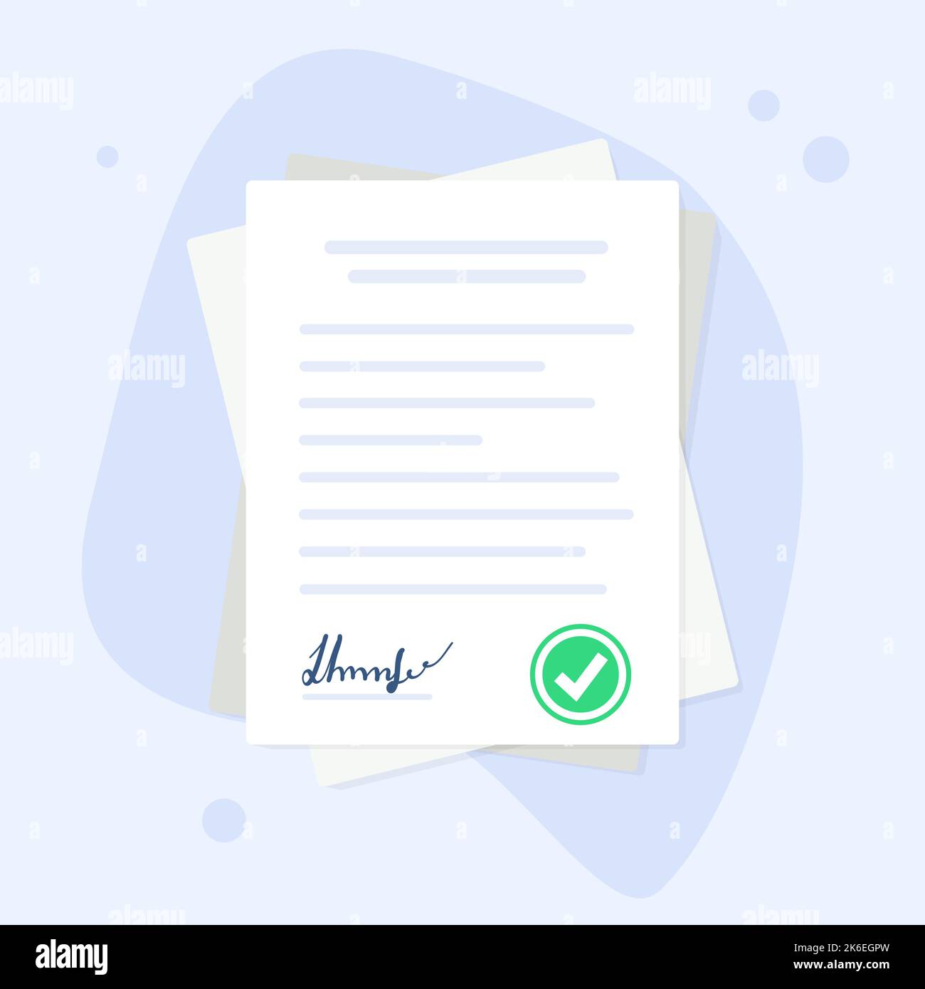 Contract papers. Document. Folder with stamp and text. Stack of ...