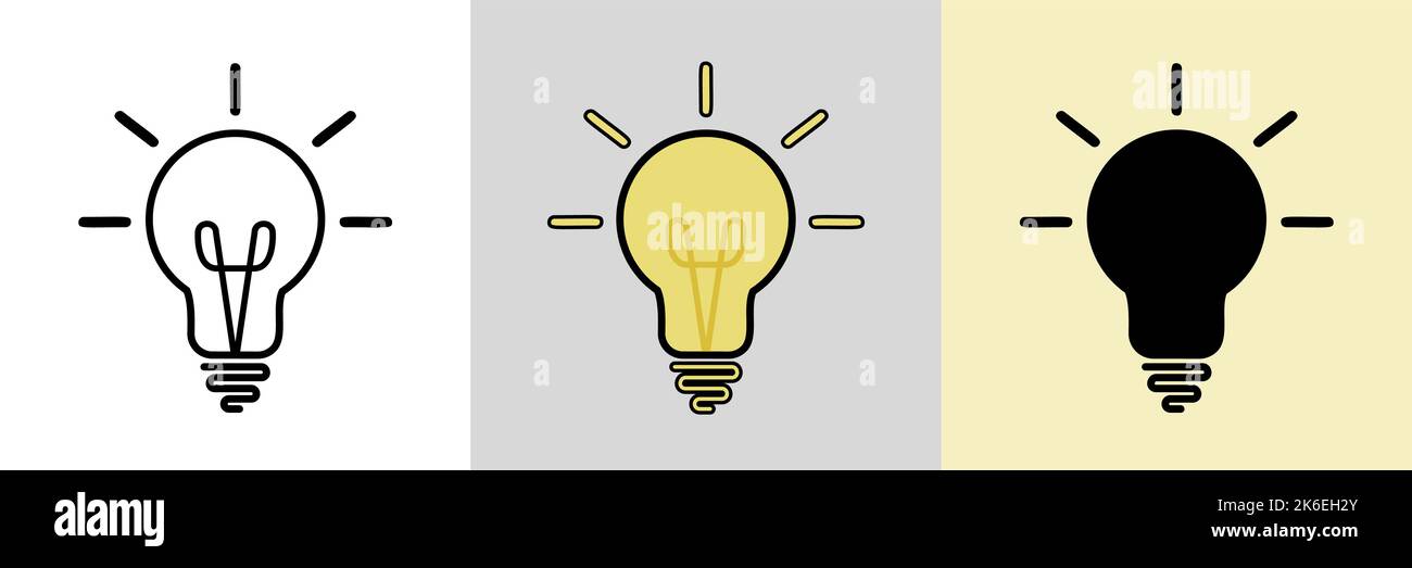 Lamp icons set. Idea lamp icon collection. Flat style Stock Vector ...