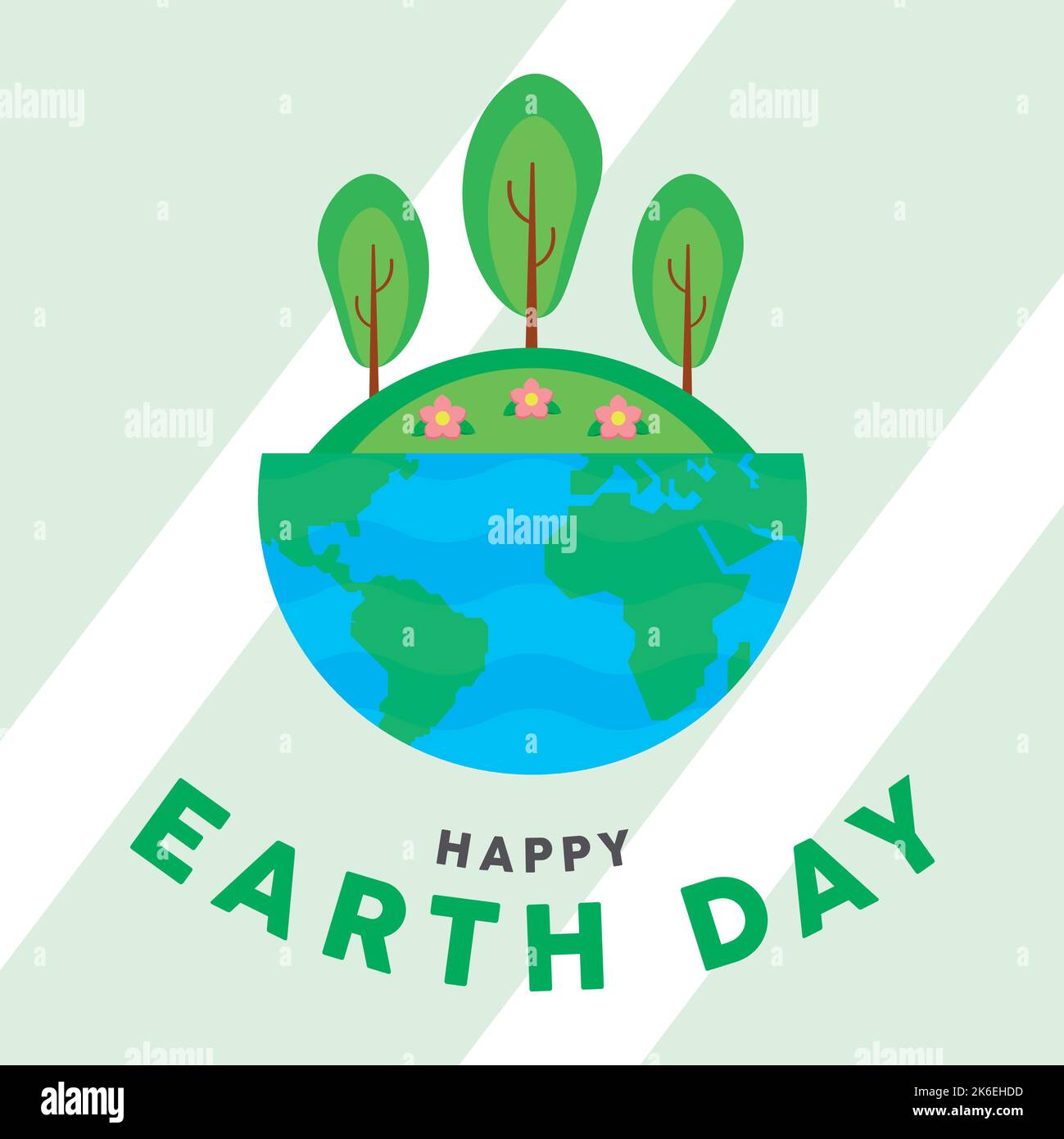 Earth planet with trees Earth day poster Vector Stock Vector Image ...