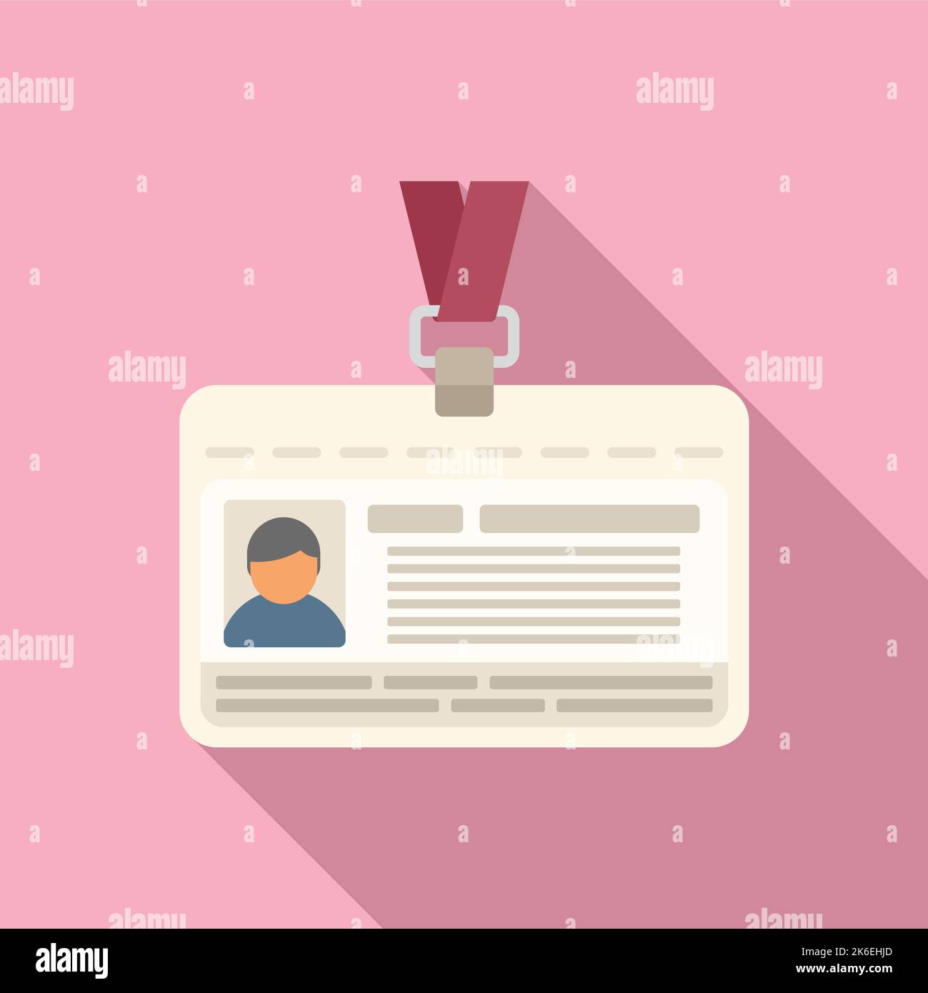 Id card identity icon flat vector. Name photo. Office access Stock ...
