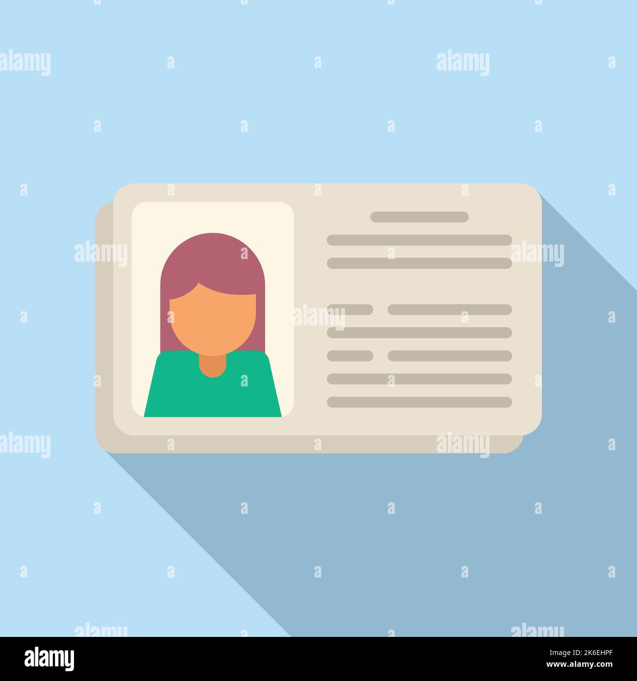 Id card employee icon flat vector. Name badge. Personal web Stock ...