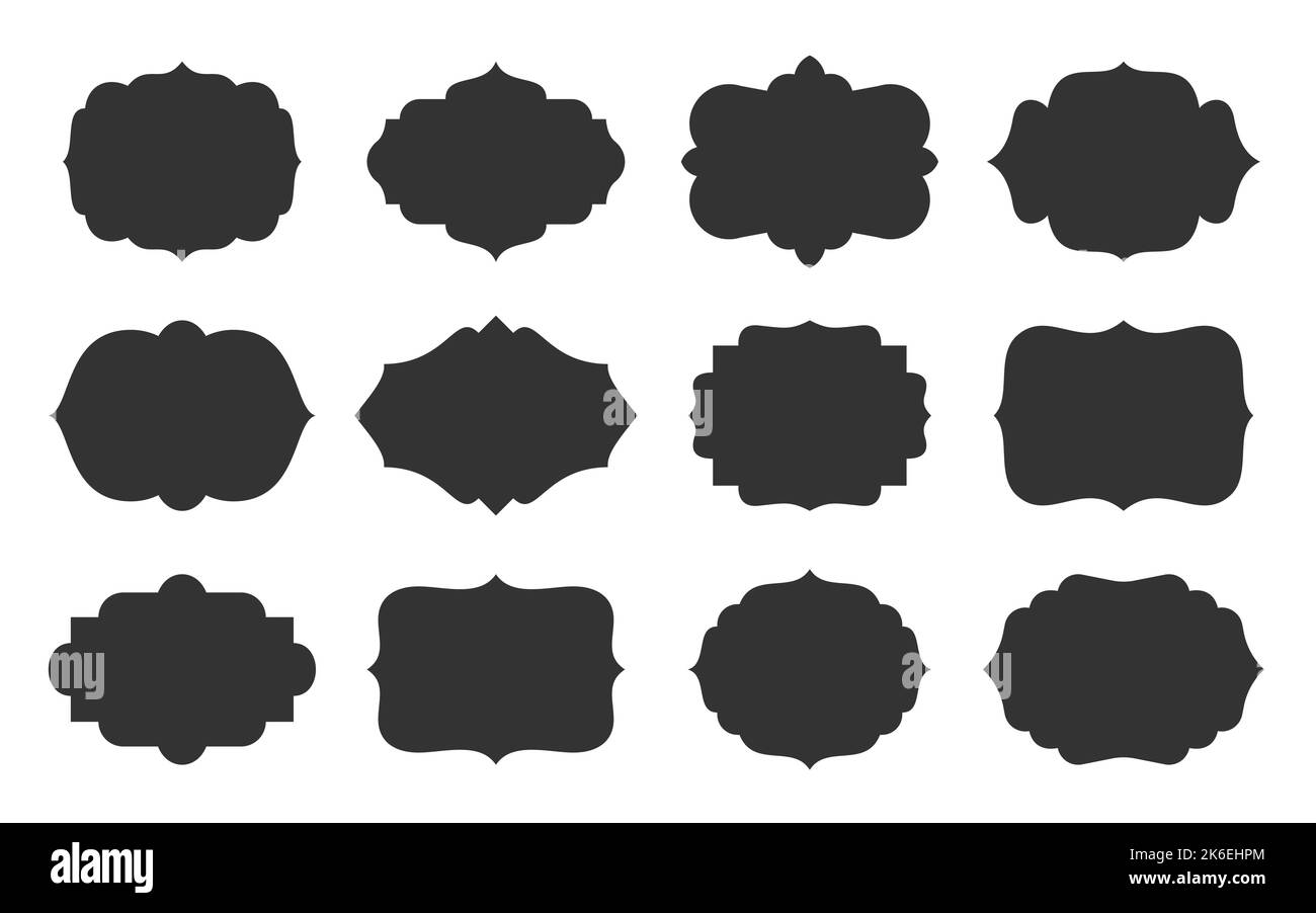 Decorative vintage blank frames. Abstract retro empty label set ...