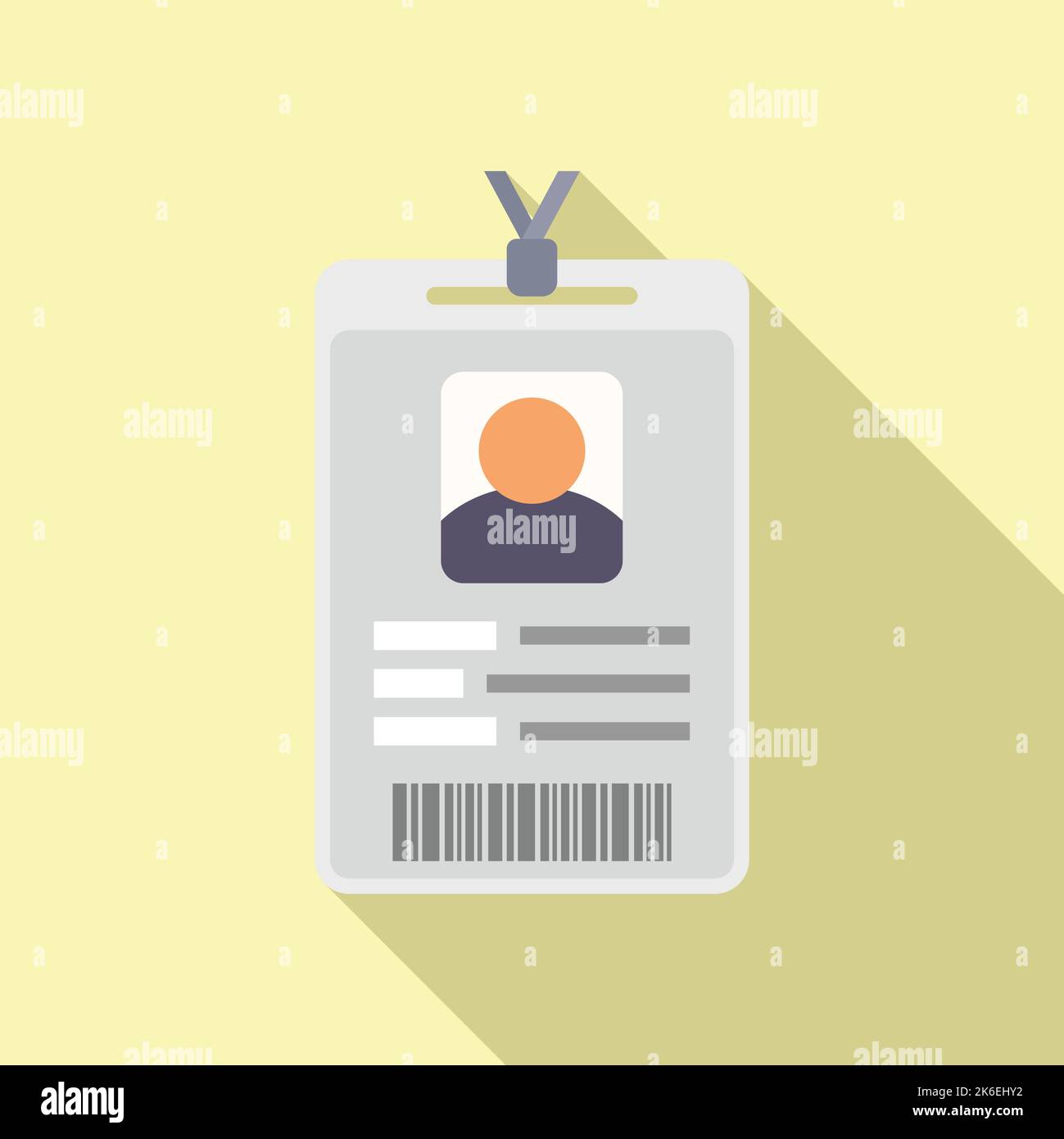 Id card template icon flat vector. Office pass. Staff personal Stock ...